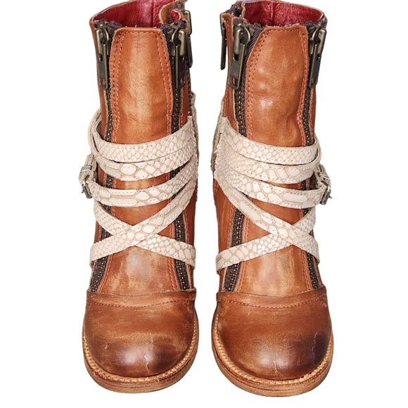 Freebird by Steven | Shoes | New Freebird By Steven Balboa Tan Rust Multi Croco Belted Strappy ...